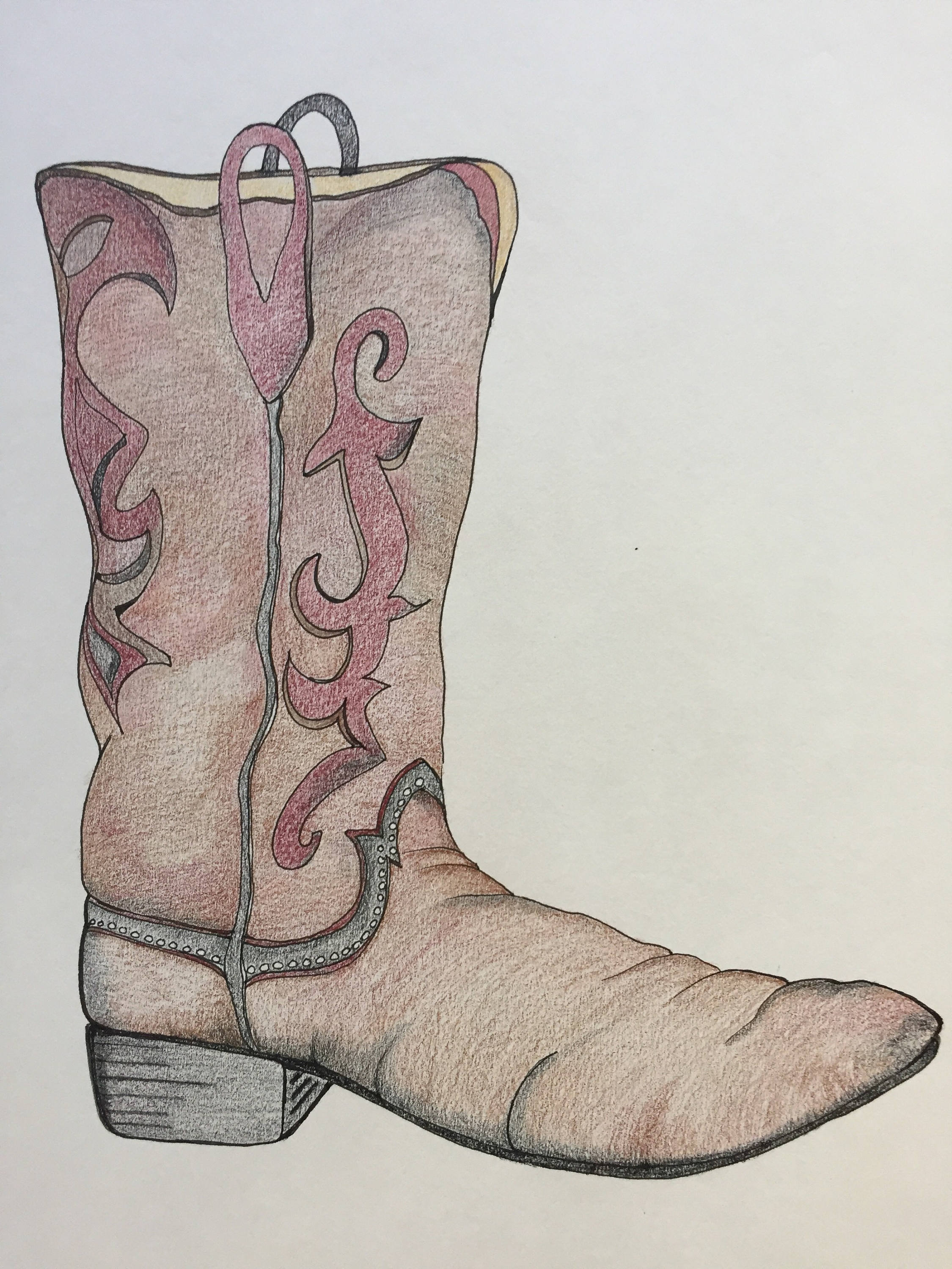 Cowboy Boots Pencil Drawing