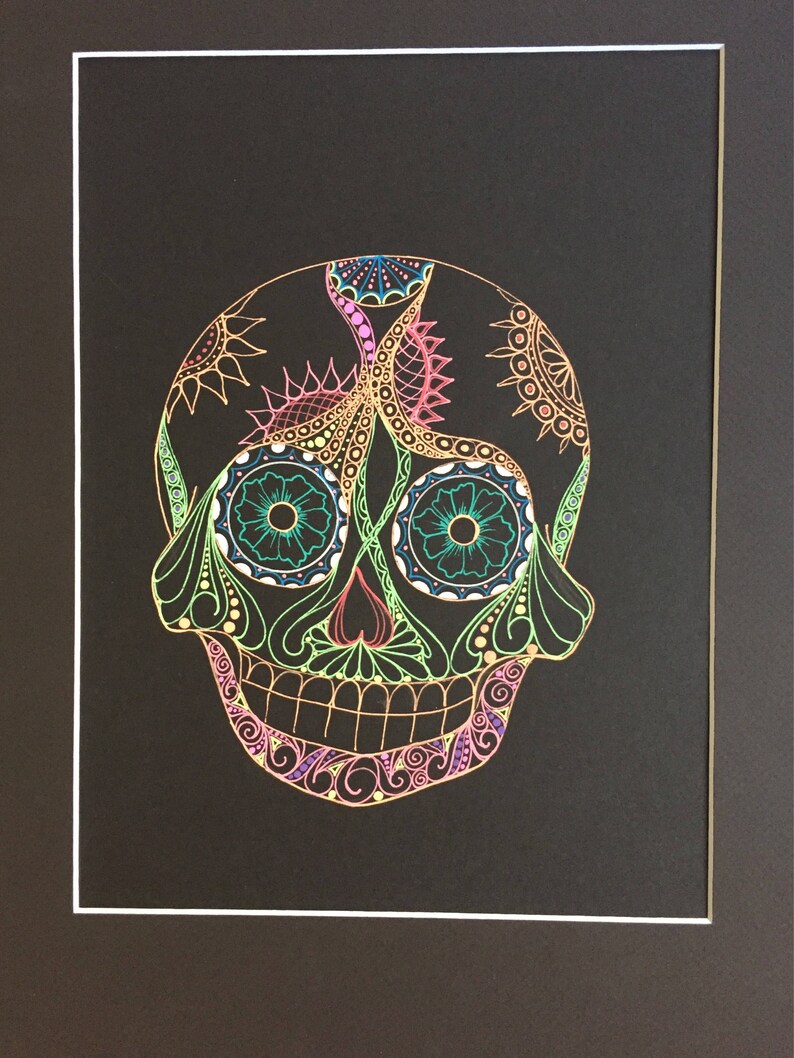 Zentangle Skull Day of the Dead Skull Sugar Skull Art Skull - Etsy
