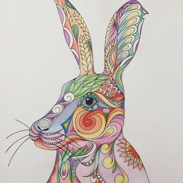 Zentangle Rabbit - Etsy