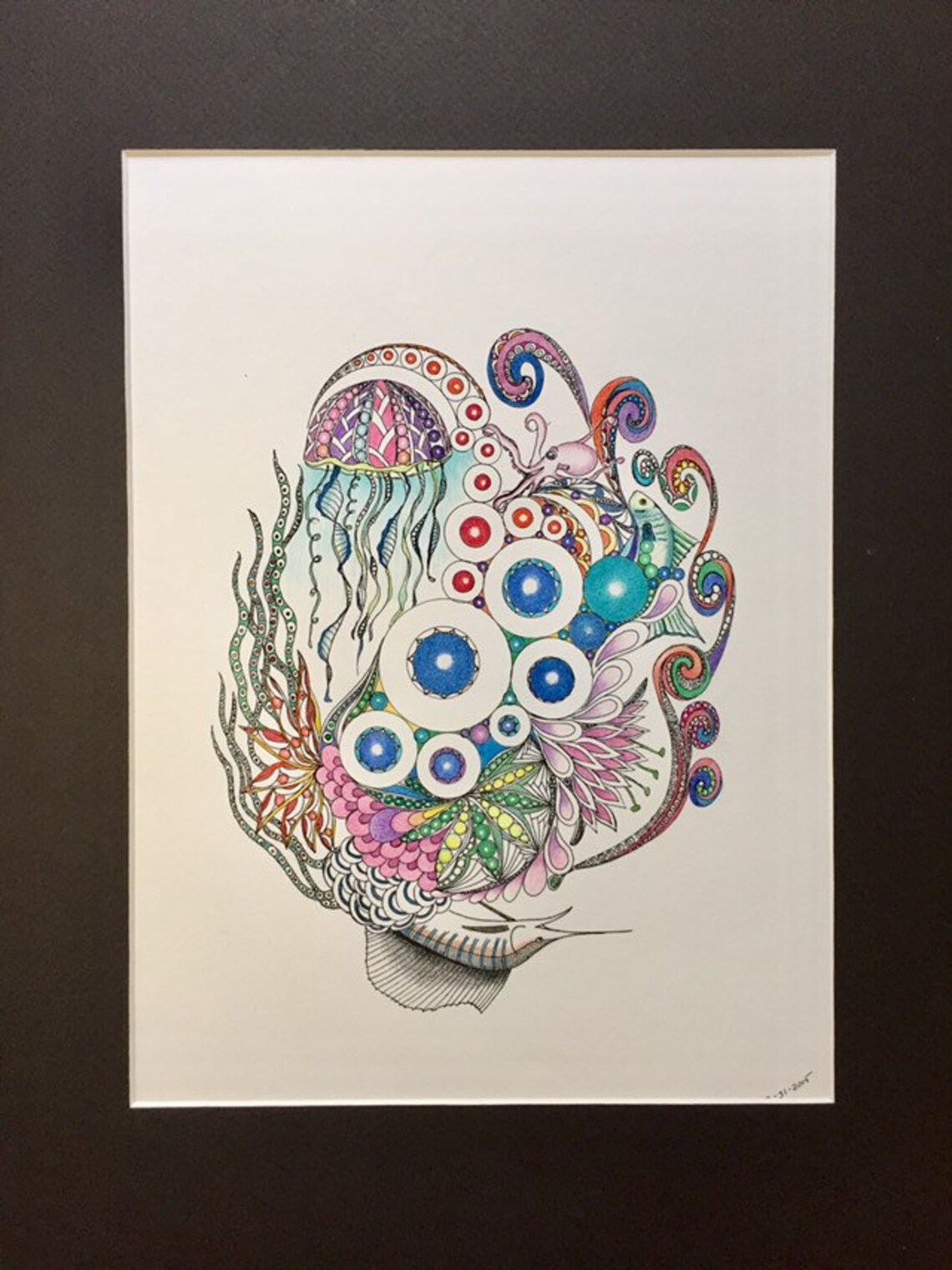 Zentangle Marine Art, Sea Art, Zentangle Art, Colored Zentangle, Marine ...