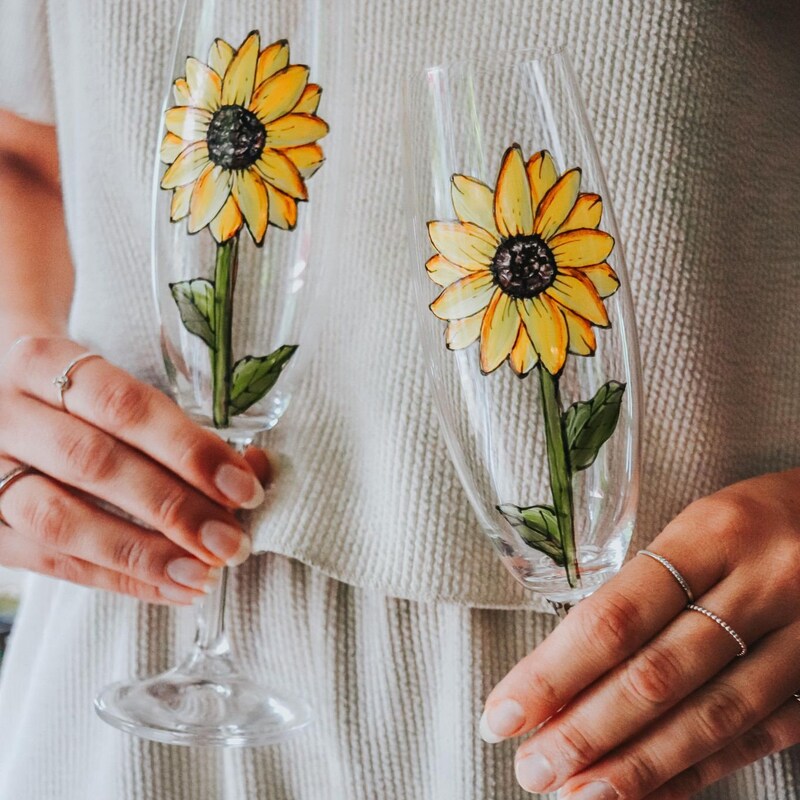Sunflower Glasses - Etsy