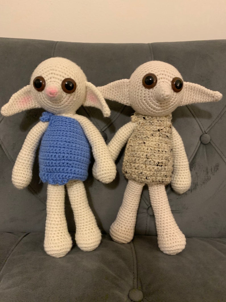 Handmade Crochet House Elves Doll Dobby and Winky Dynamic Duo | Etsy