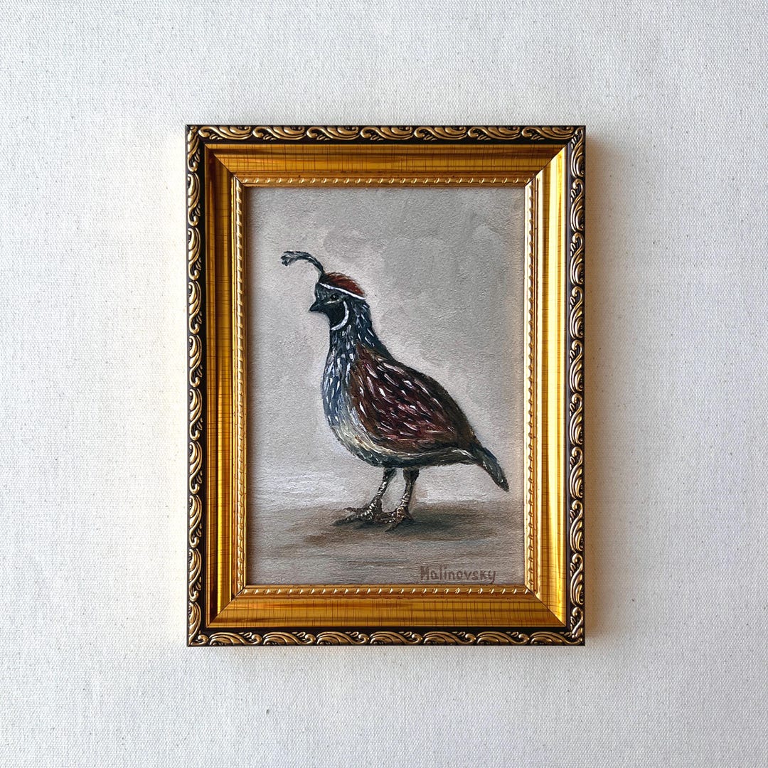 QUAIL #1 Art Print - Unframed Bird Oil Painting Print - Wildlife ...