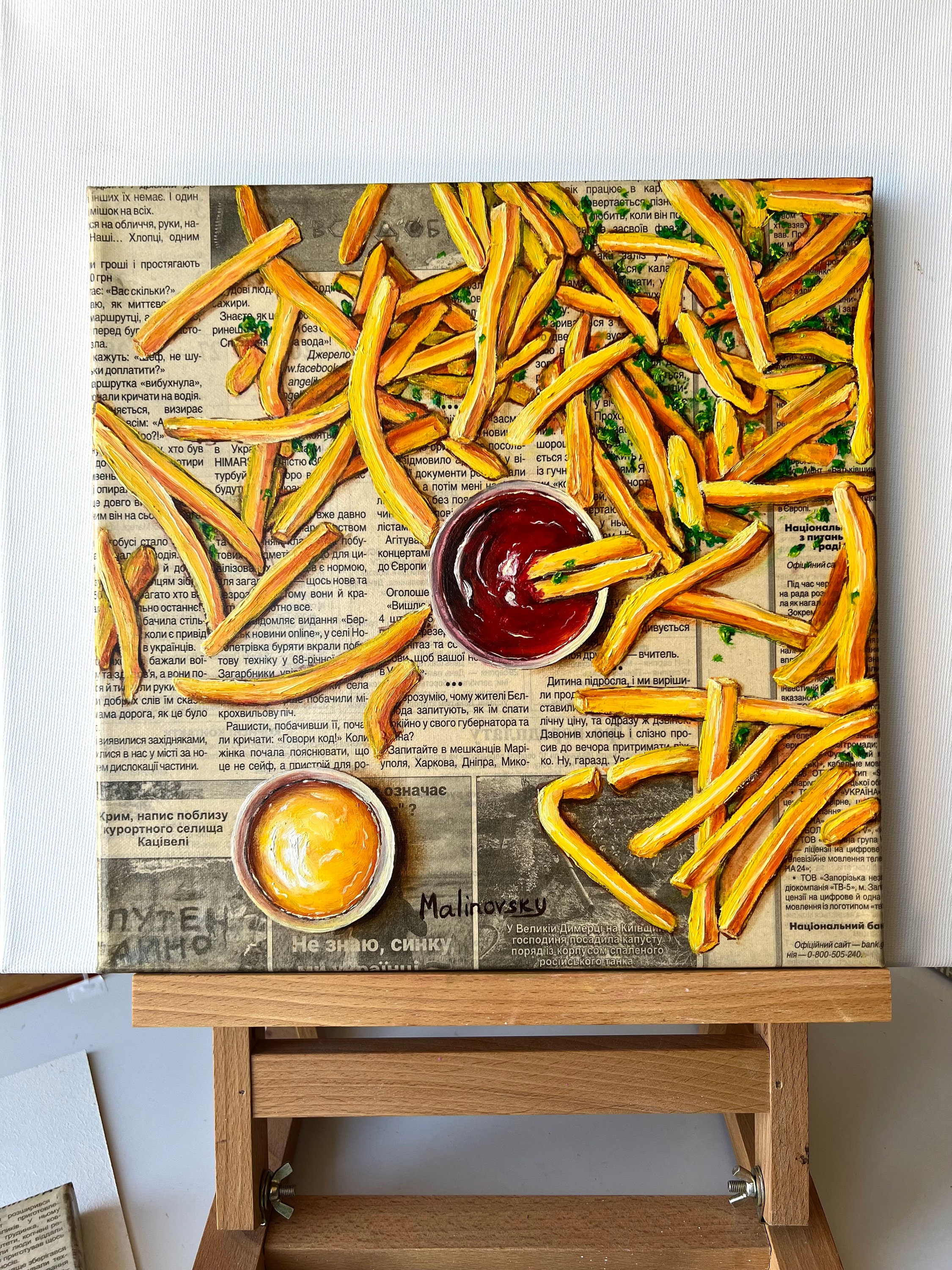 French Fries Painting Original Oil Painting Fast Food Painting - Etsy