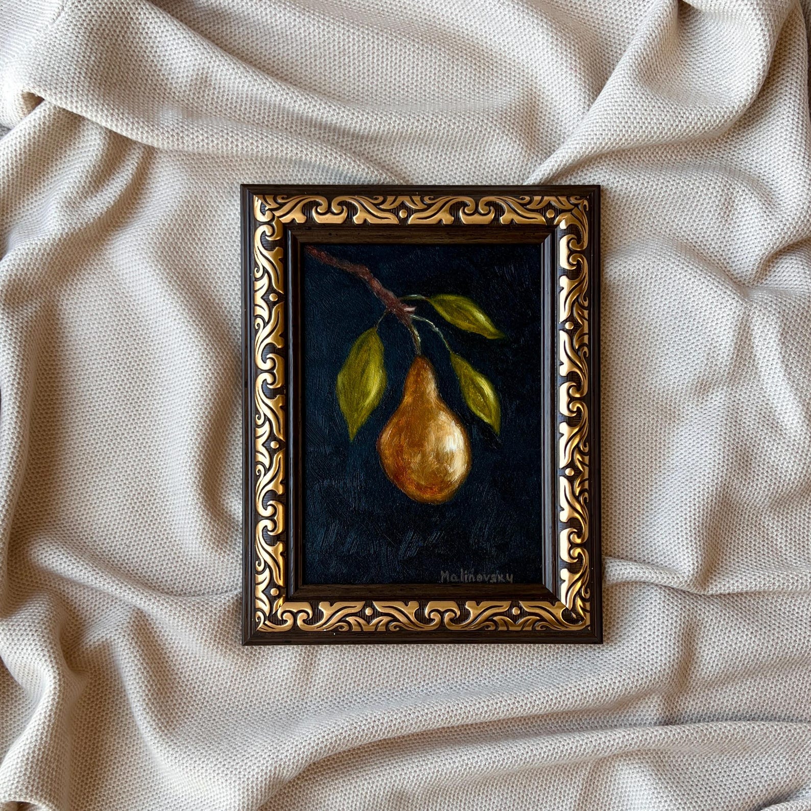 MOODY PEAR #1 Oil Painting - Unframed Original Pear Still Life - French ...