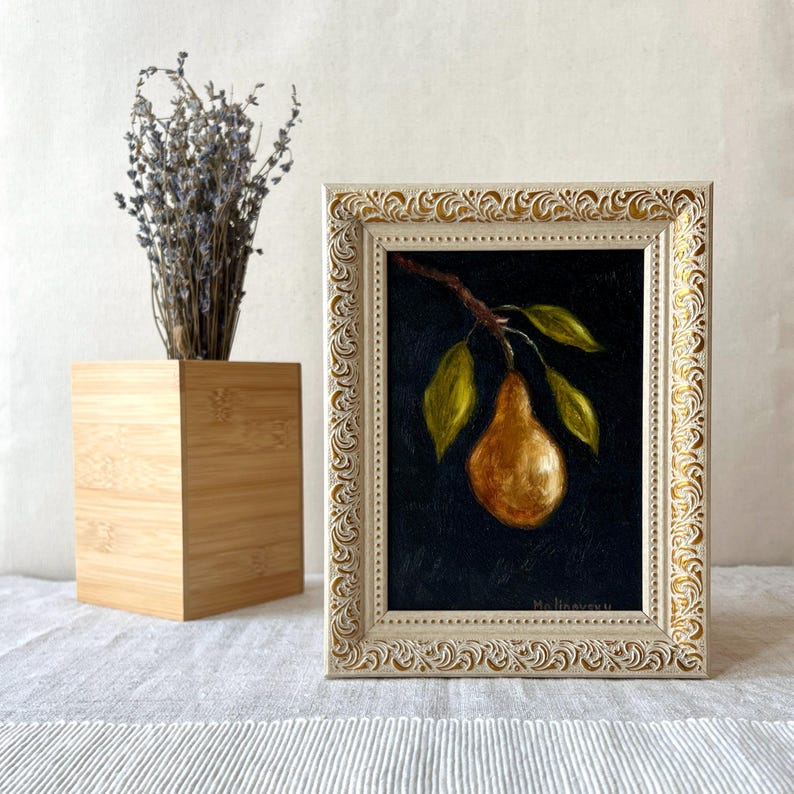 MOODY PEAR #1 Oil Painting - Unframed Original Pear Still Life - French ...