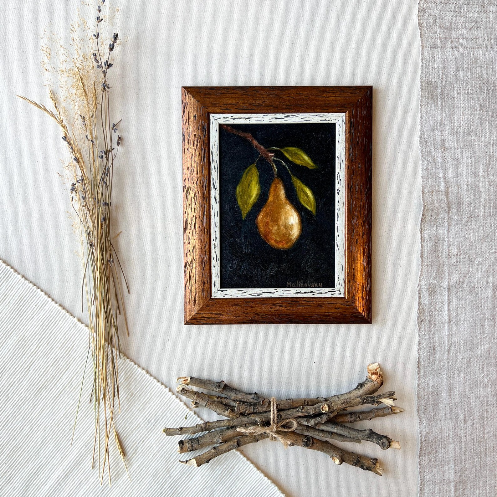 MOODY PEAR #1 Oil Painting - Unframed Original Pear Still Life - French ...