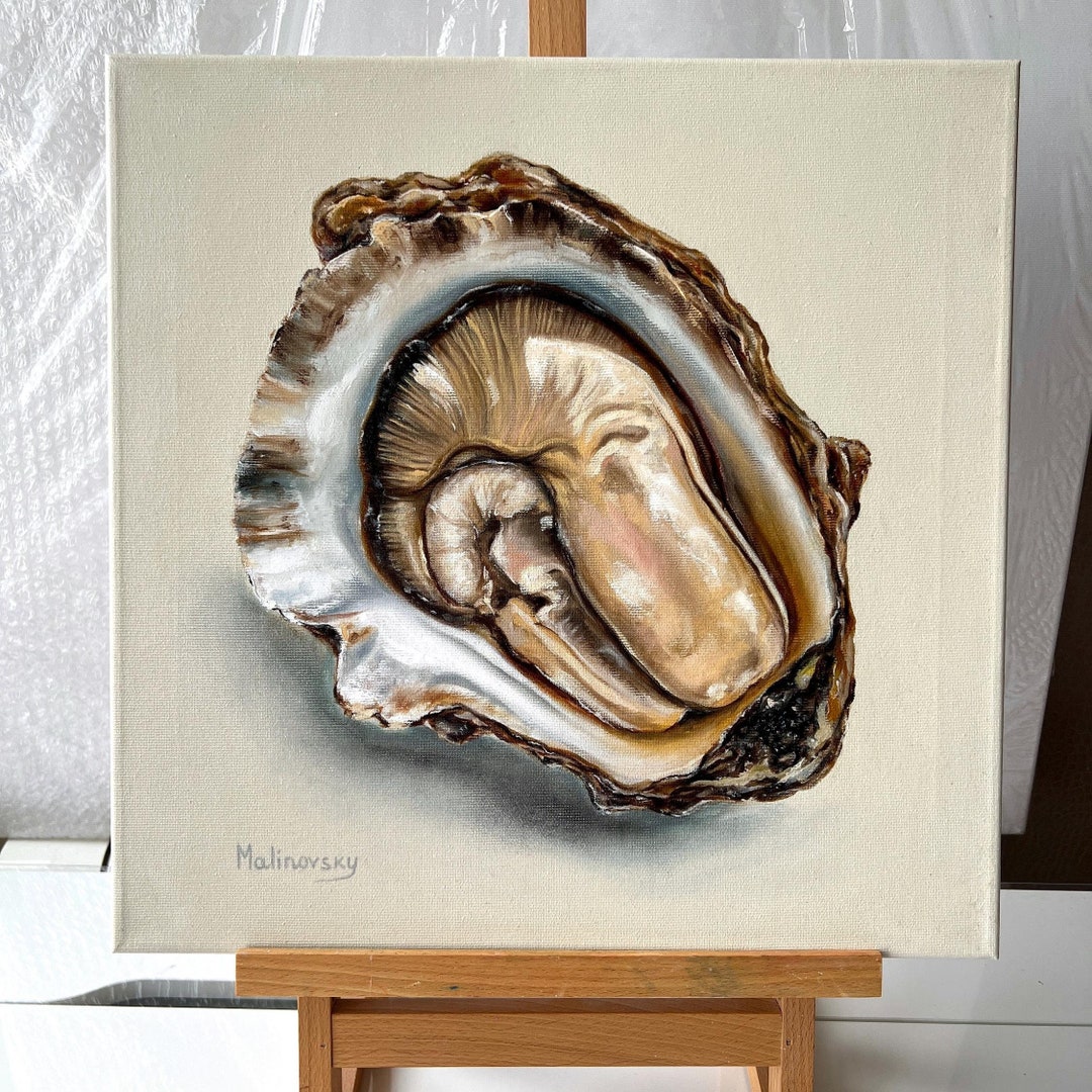 OYSTER Oil Painting - Unframed Oil Painting - Food Painting - Oyster ...