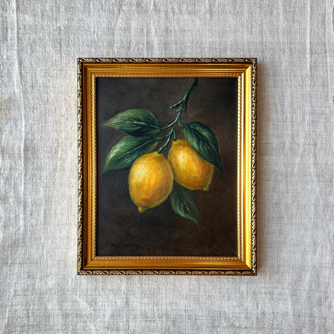 LEMON BRANCH Oil Painting - Unframed Oil Painting - Original Lemon ...