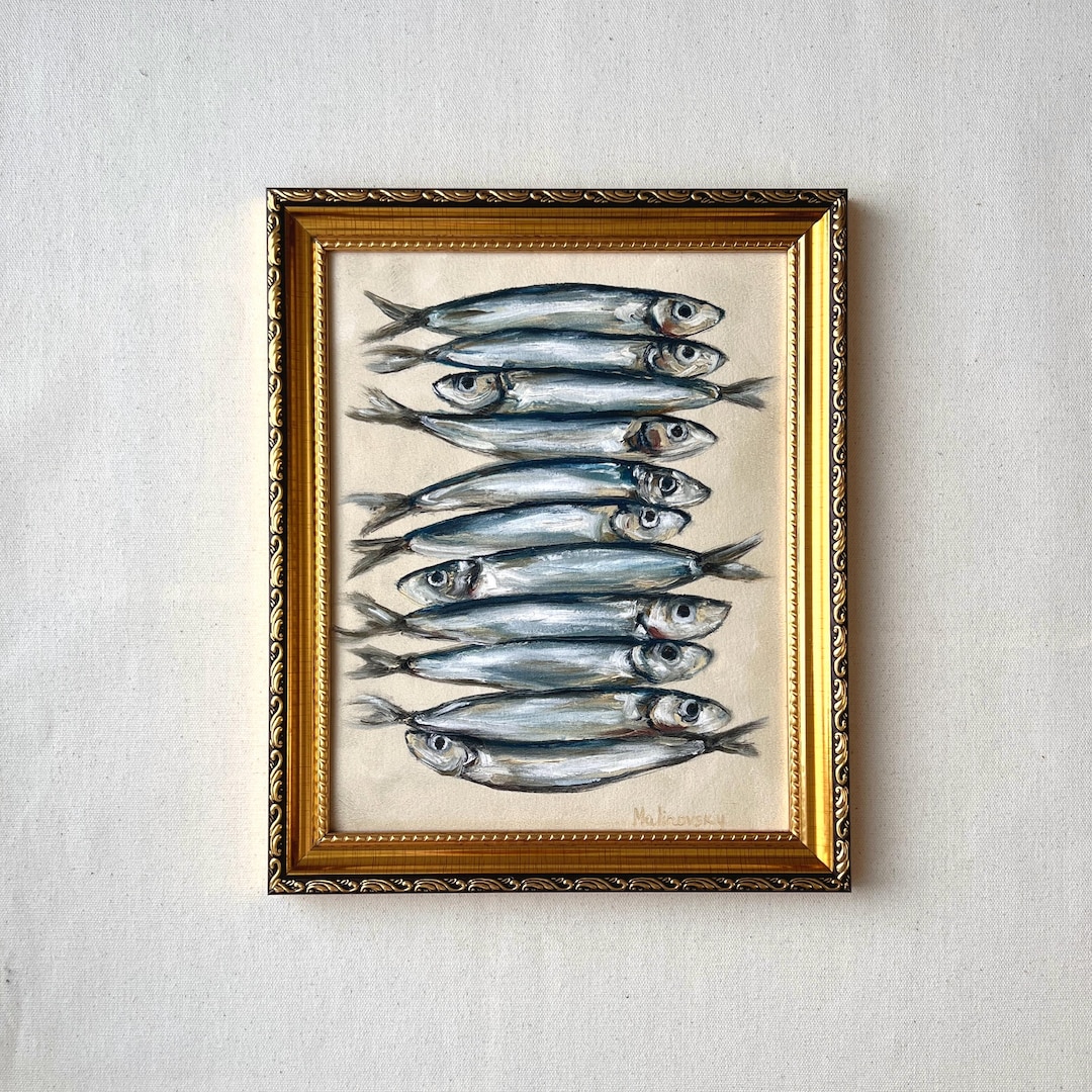 SARDINES #1 Art Print - Unframed Sardines Oil Painting - Original Fish ...