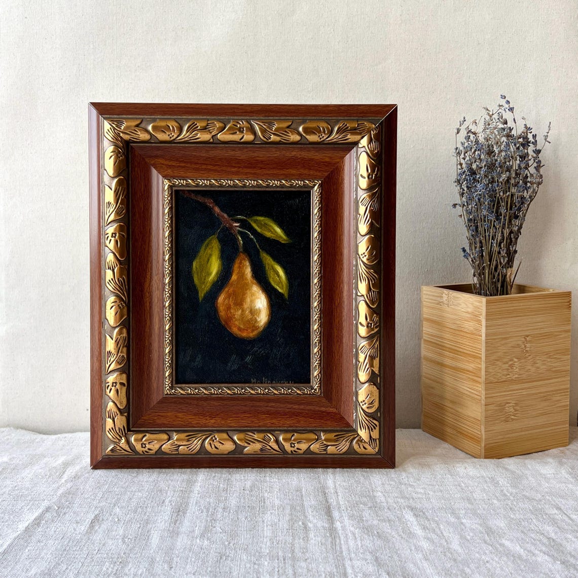 MOODY PEAR #1 Oil Painting - Unframed Original Pear Still Life - French ...