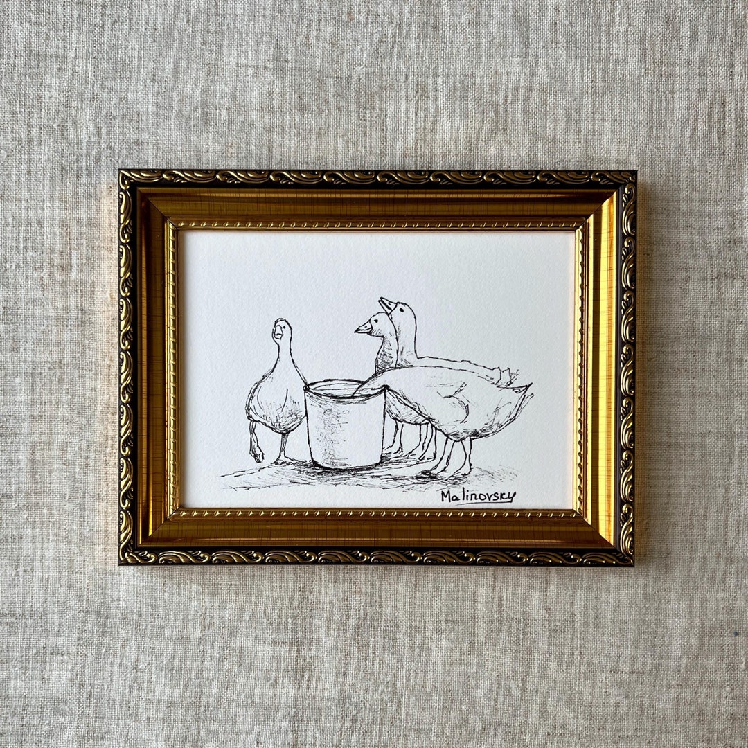 OLD FRIENDS Sketch - Unframed Duck Sketch - Minimalist Duck Drawing ...