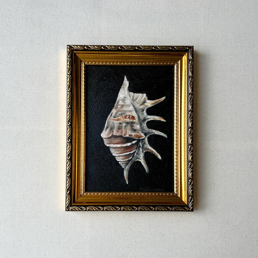 SEASHELL Oil Painting - Unframed Original Seashell Oil Painting ...