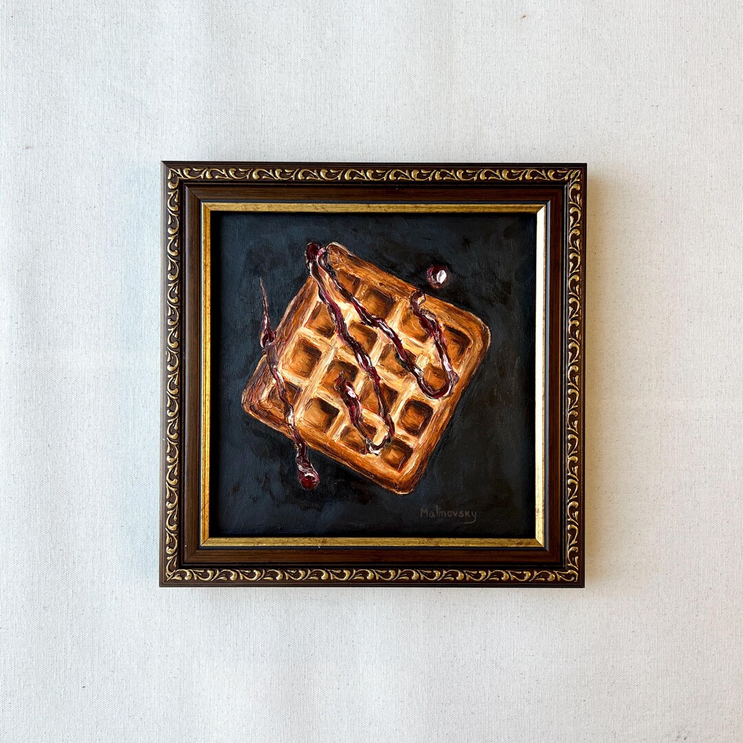 WAFFLE Oil Painting - Unframed Original Food Oil Painting - French ...