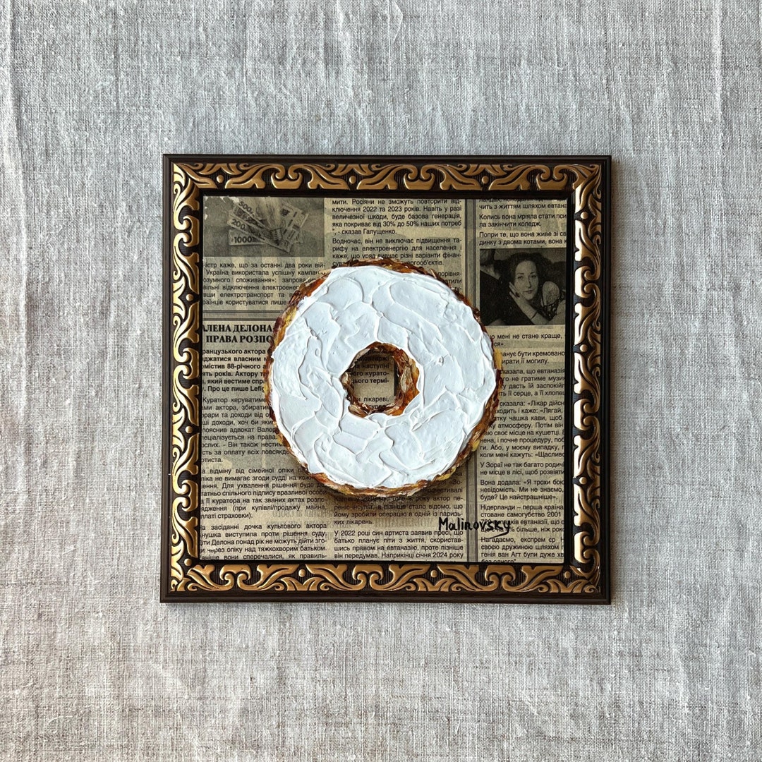 BAGEL ART - Unframed Impasto Painting - Original Acrylic Painting ...