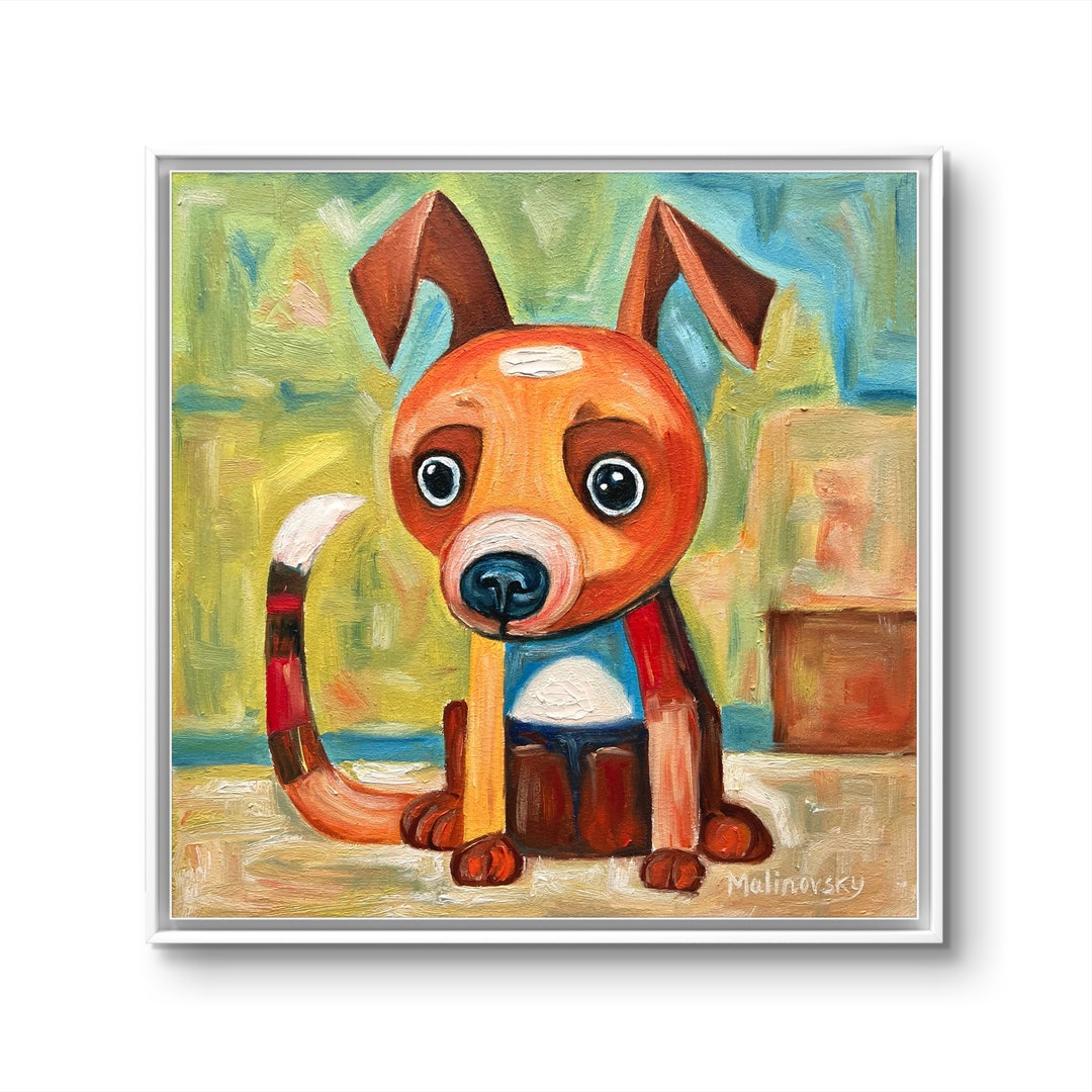 Dog Art Original Painting Dog Still Life Oil Painting Miniature French ...