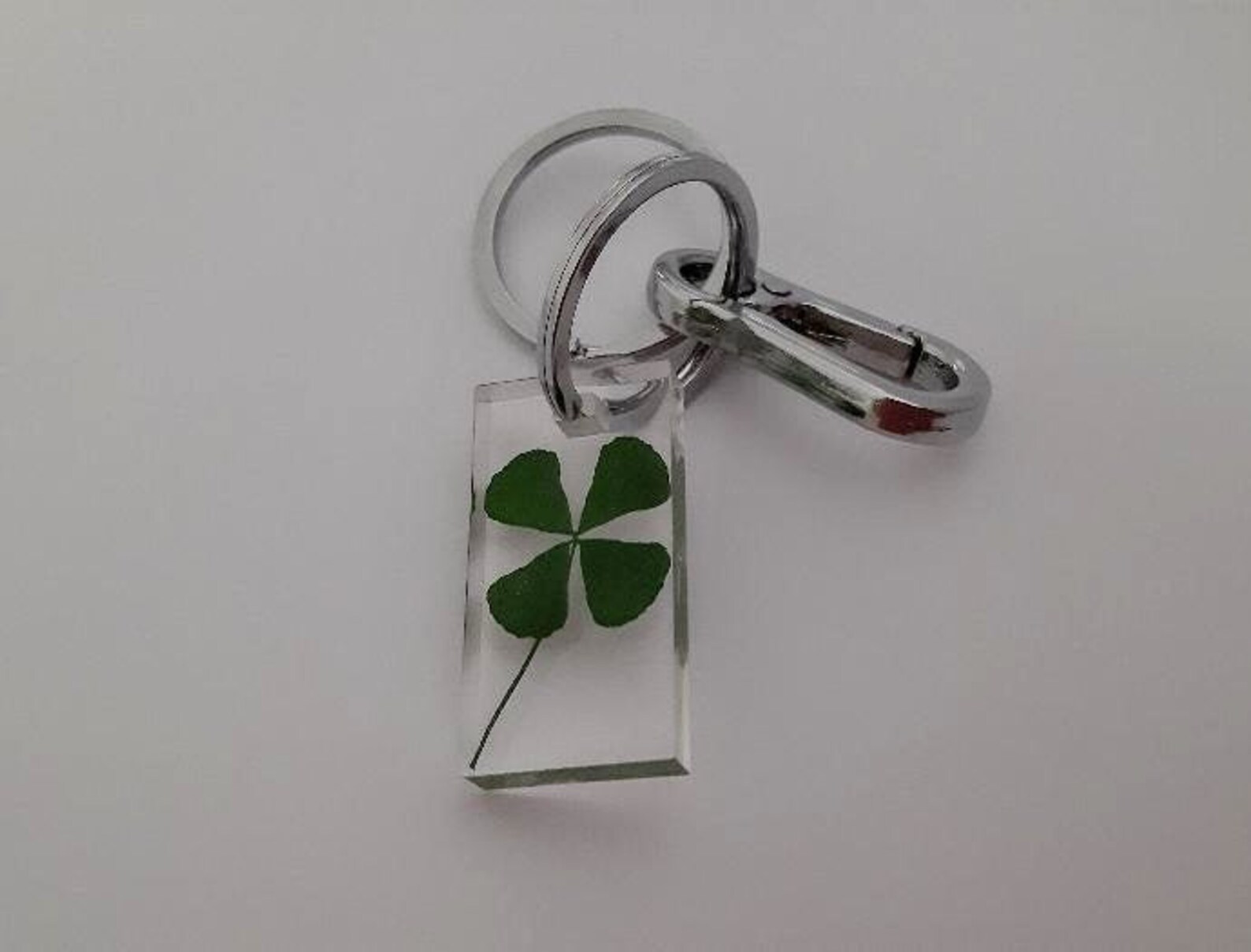 Buy Real Four Leaf Clover Keychain, Lucky Charm, Resin Pendant Online ...