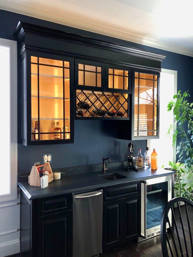 Navy bar cabinet store