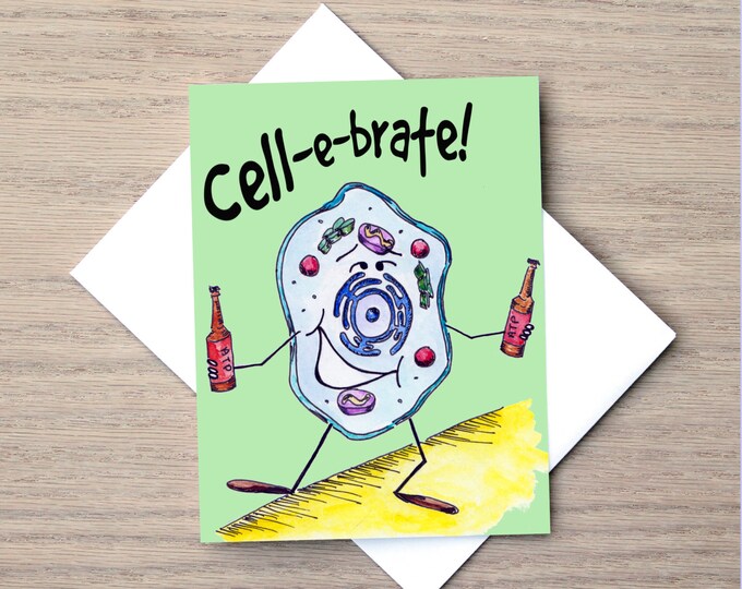 Celebration Card, Science Card, Pun Card, Cell Card, Congratulations ...