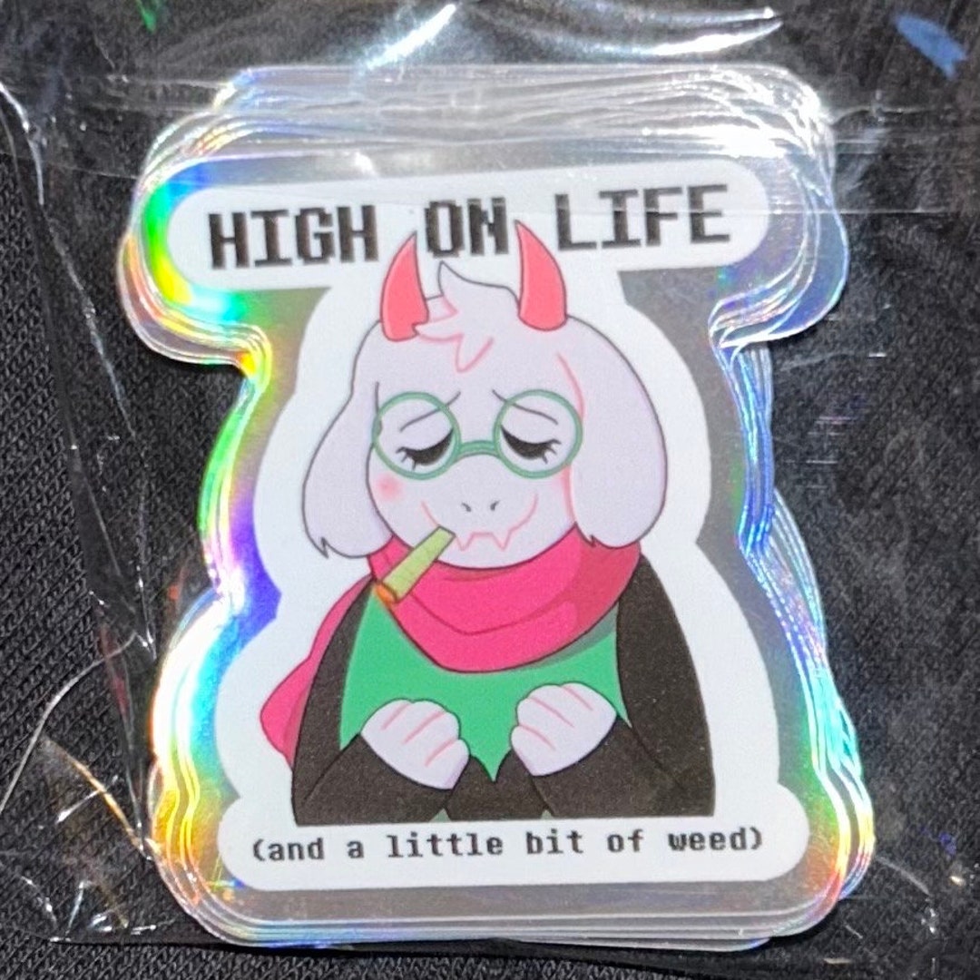 Ralsei High on Life Holographic Vinyl Sticker - Etsy