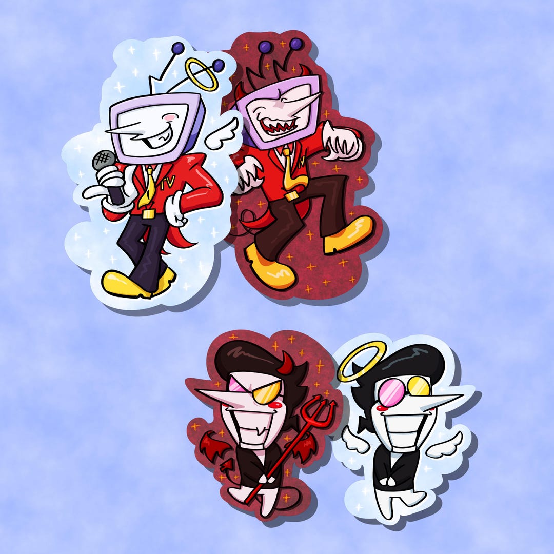 Spamton & Tenna Angel/demon 2" Keychains - Etsy