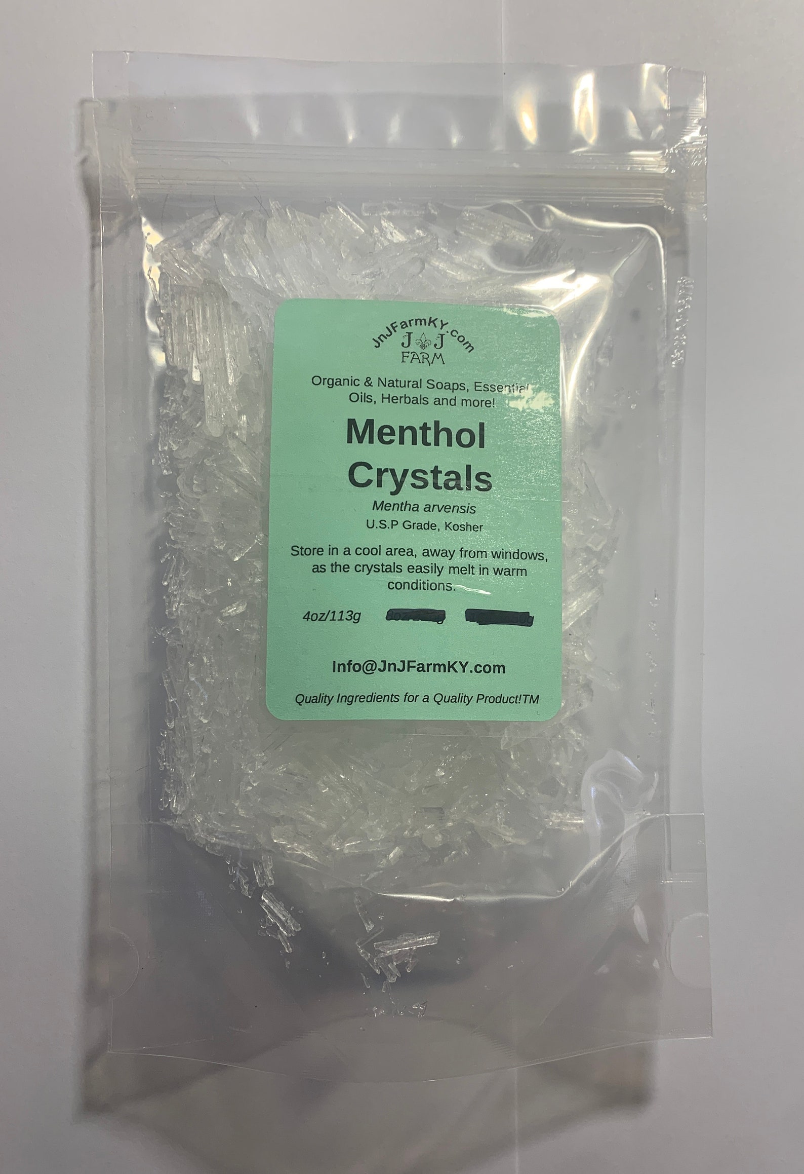 Menthol Crystals - Food Grade, Kosher & USP - Etsy