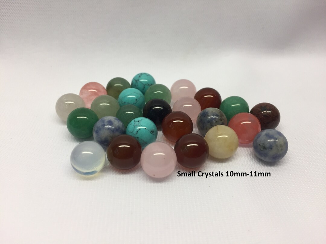 Small Crystal Beads Mixed Gemstone Marbles 9mm to 13mm Undrilled no ...