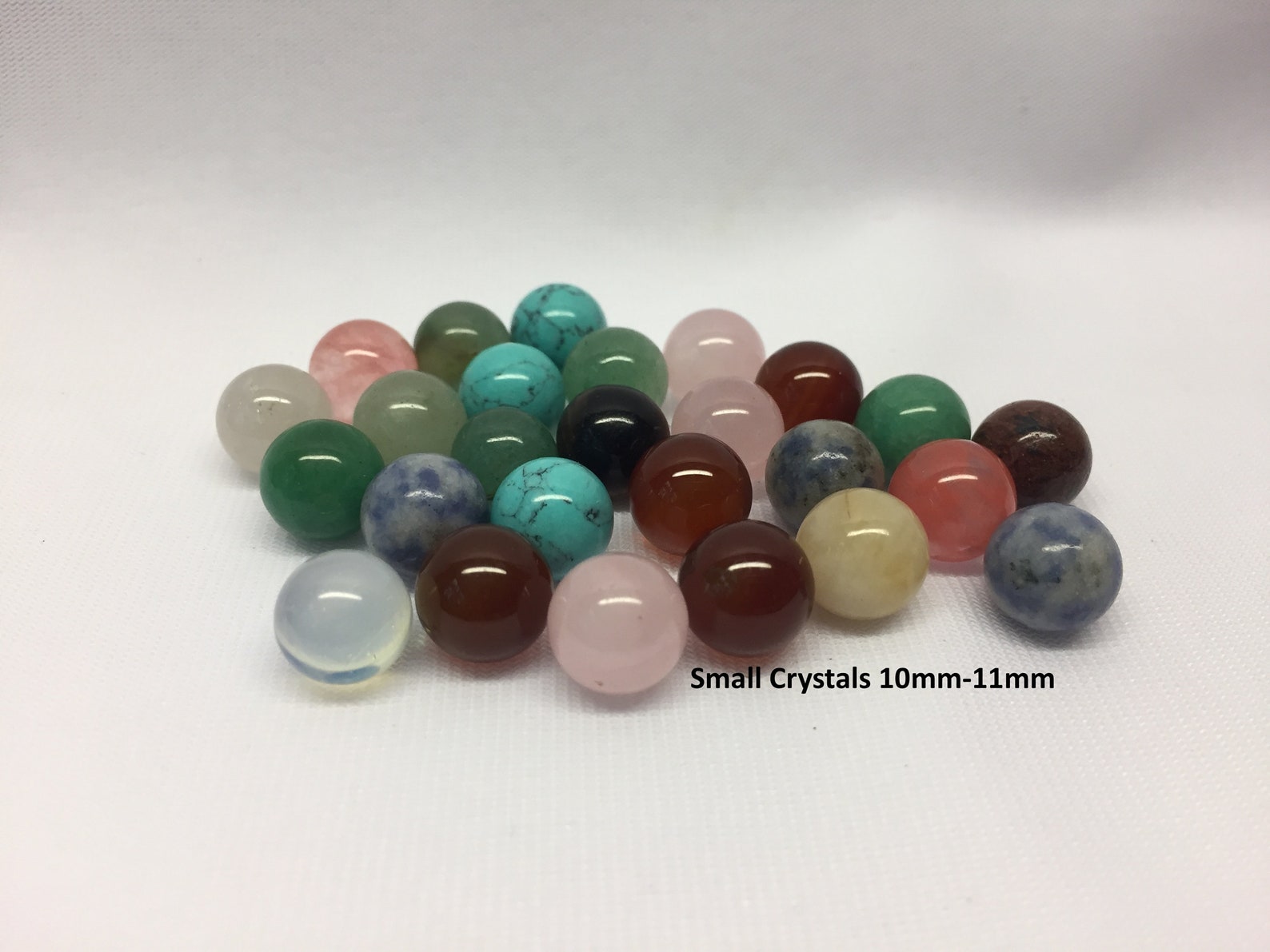 Small Crystal Beads - Mixed Gemstone Marbles 9mm to 13mm Undrilled (no ...