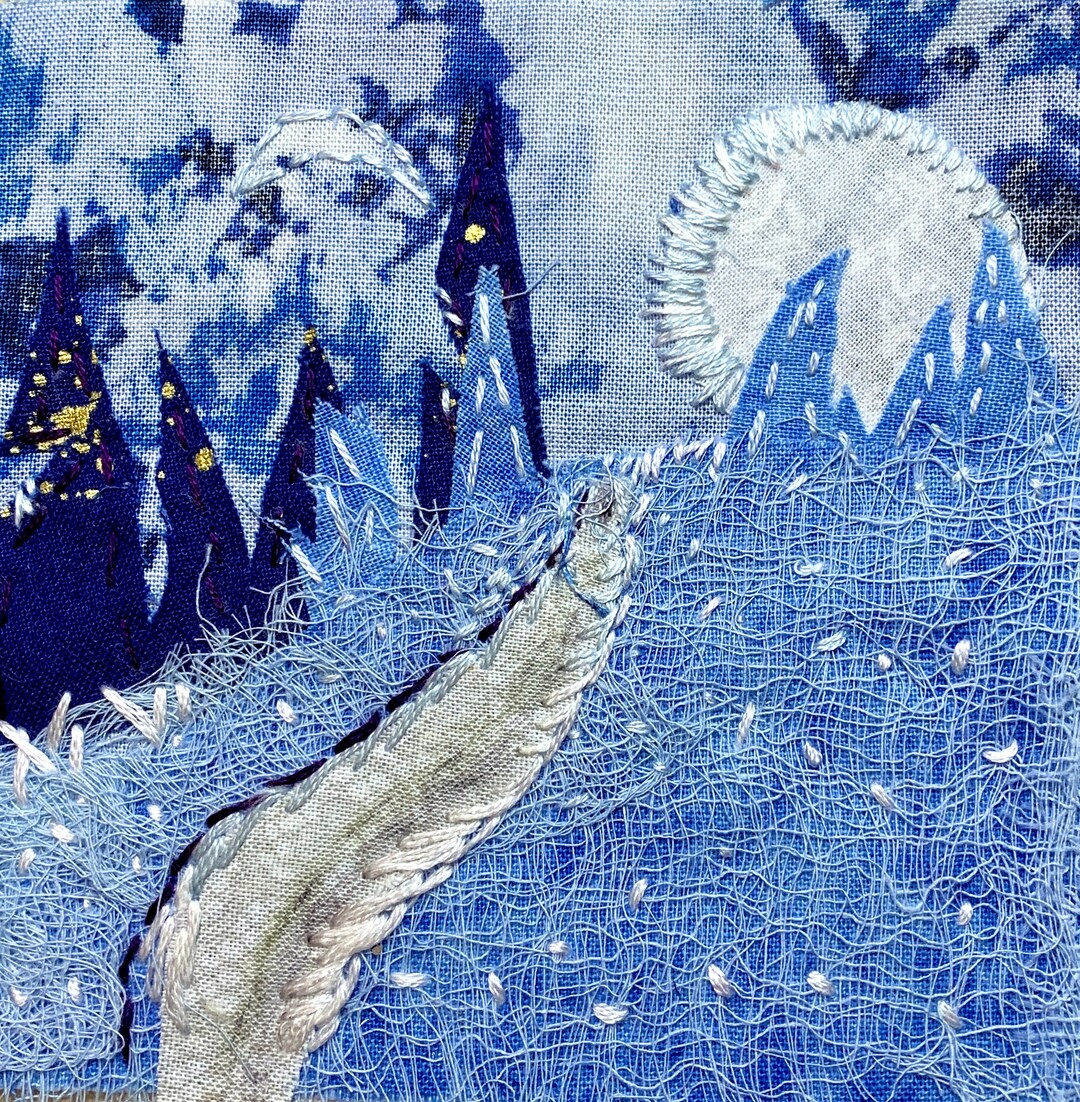 4 X 4 Winter Landscape Slow Stitch Kit, Beginner Friendly, Hand Sewing ...