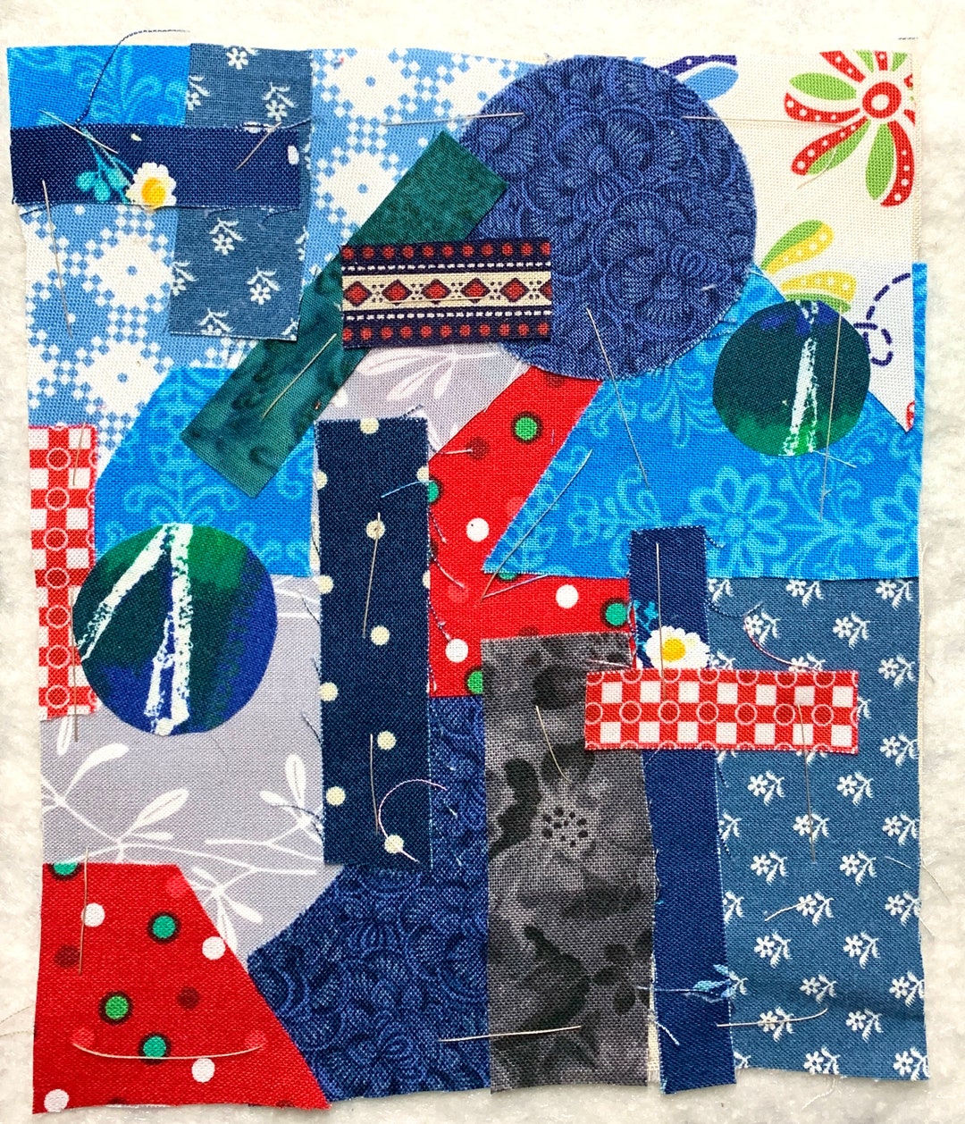 Predesigned Fabric Collage Slow Stitch Kits Fabric Collage - Etsy