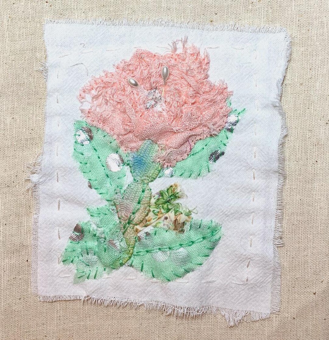 Floral Slow Stitch Kit: Mindful Sewing DIY Stitchery Set - Etsy