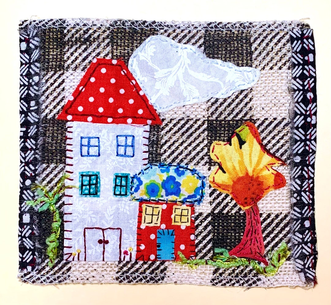 Little Houses Slow Stitch Kit, Hand Sewing, Embroidery, Stitching Kit ...