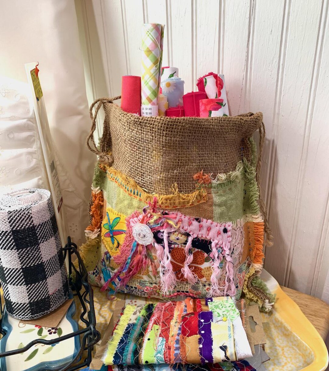 Hand Stitched Home Decor Pouch, Organizer Pouch, Cottagecore, Farmhouse ...