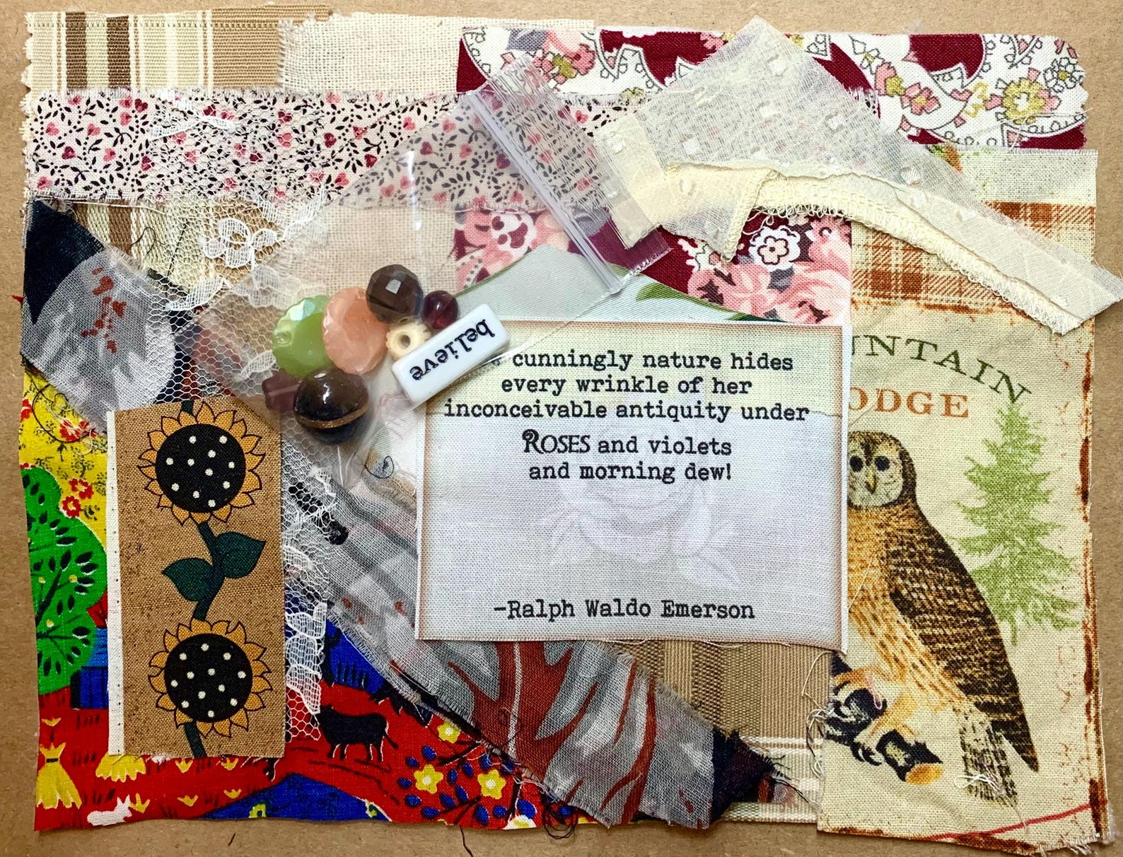 Beginner Friendly Slow Stitch Collage Kit H/1, Hand Sewing, Embroidery ...