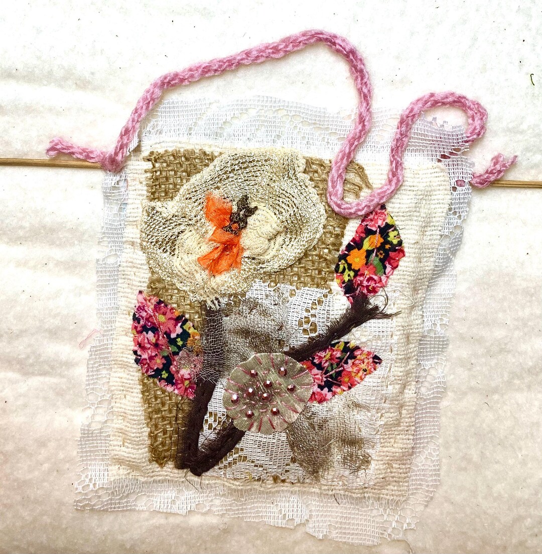 Mini Hand Stitched Fiber Art Wall Hanging – Unique Textile Decor, - Etsy