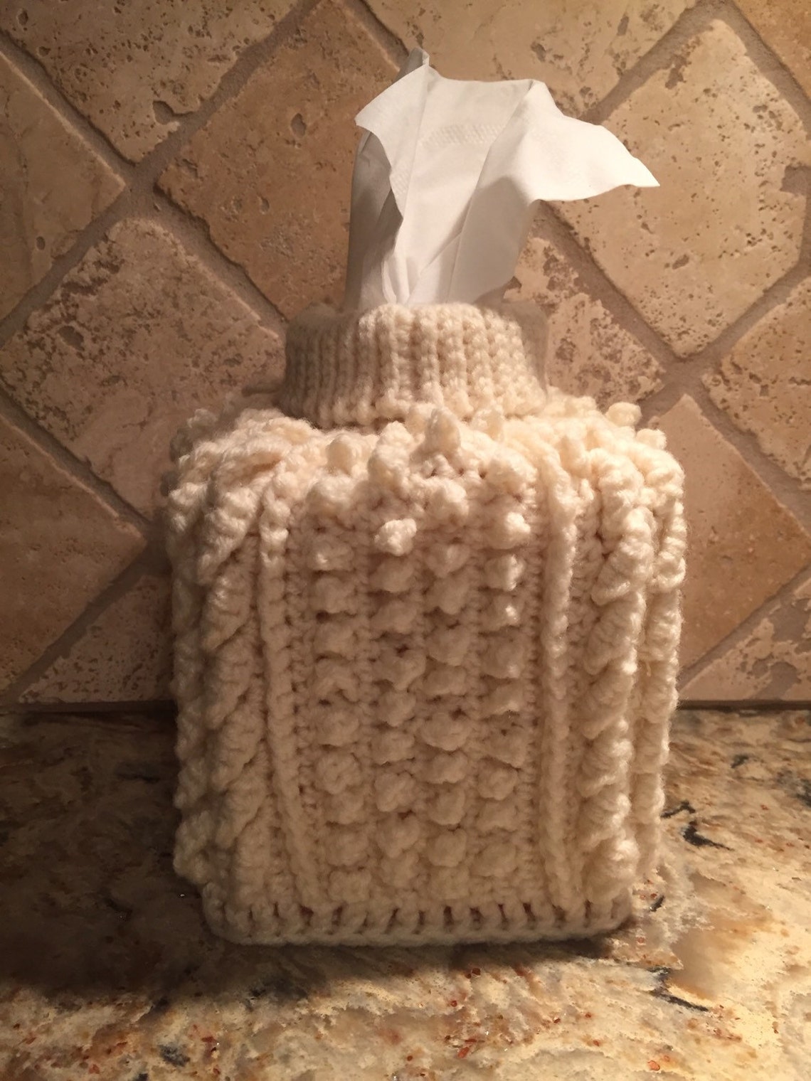 Knitted, Tissue Box Cover - Etsy