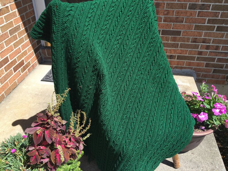 Hunter Green, Crocheted Afghan - Etsy