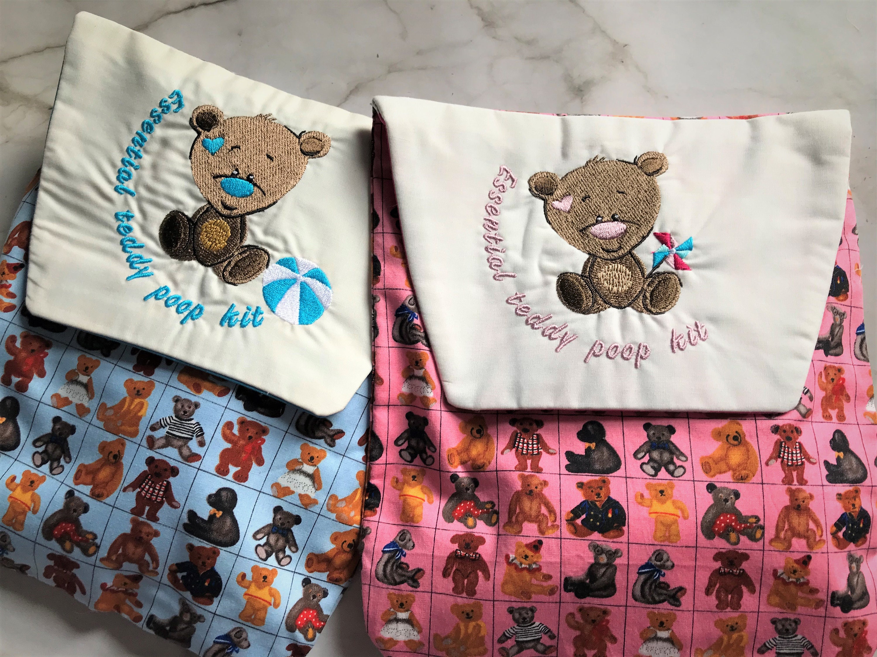 Essential Teddy Poop Kit Nappy and Wipes Case | Etsy UK