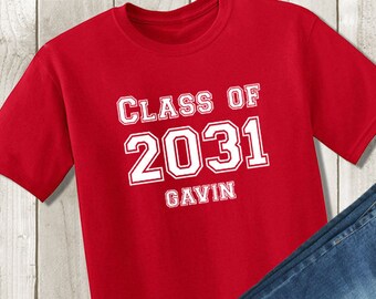 Class of 2041 Shirt Any Graduation Year Custom Name Tshirt Personalized ...