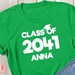 Class of 2041 Shirt - Any Graduation Year - Custom Name Tshirt ...