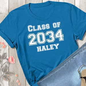 Class of 2034 Shirt - Any Graduation Year - Custom Name Tshirt ...