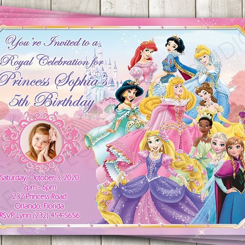 Printable Princess Tea Party Birthday Invite Including Elsa | Etsy