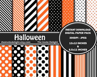Halloween Dots Digital Paper Pack Halloween Party Printable | Etsy