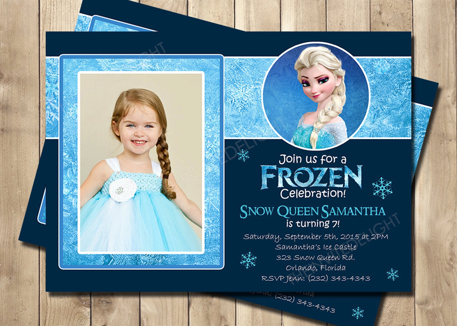 Frozen Birthday Invitation - Frozen Party Invite - Elsa Snow Queen ...