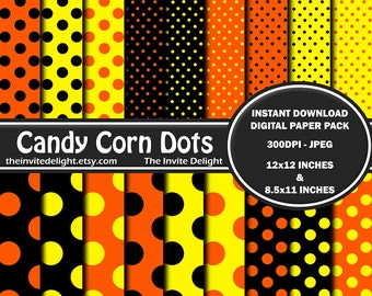 Halloween Dots Digital Paper Pack Halloween Party Printable | Etsy