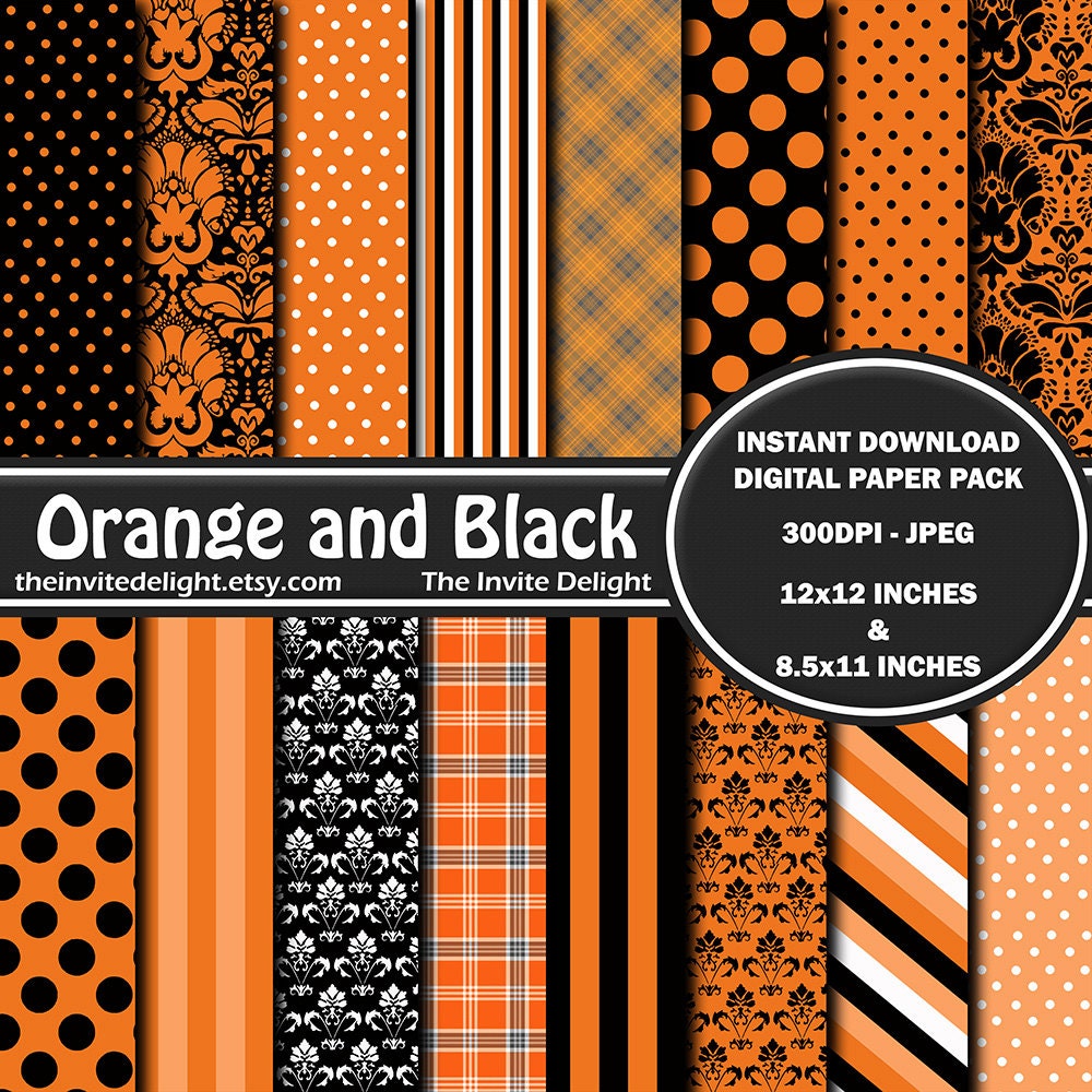Graphic Design Stationery instant download Halloween fall digital paper ...