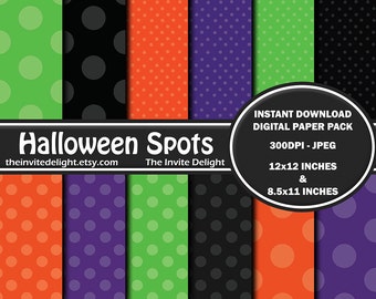 Halloween Dots Digital Paper Pack Halloween Party Printable | Etsy