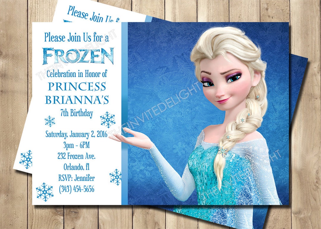 Frozen Elsa Birthday Invitation - Frozen Birthday Invitation - Princess ...
