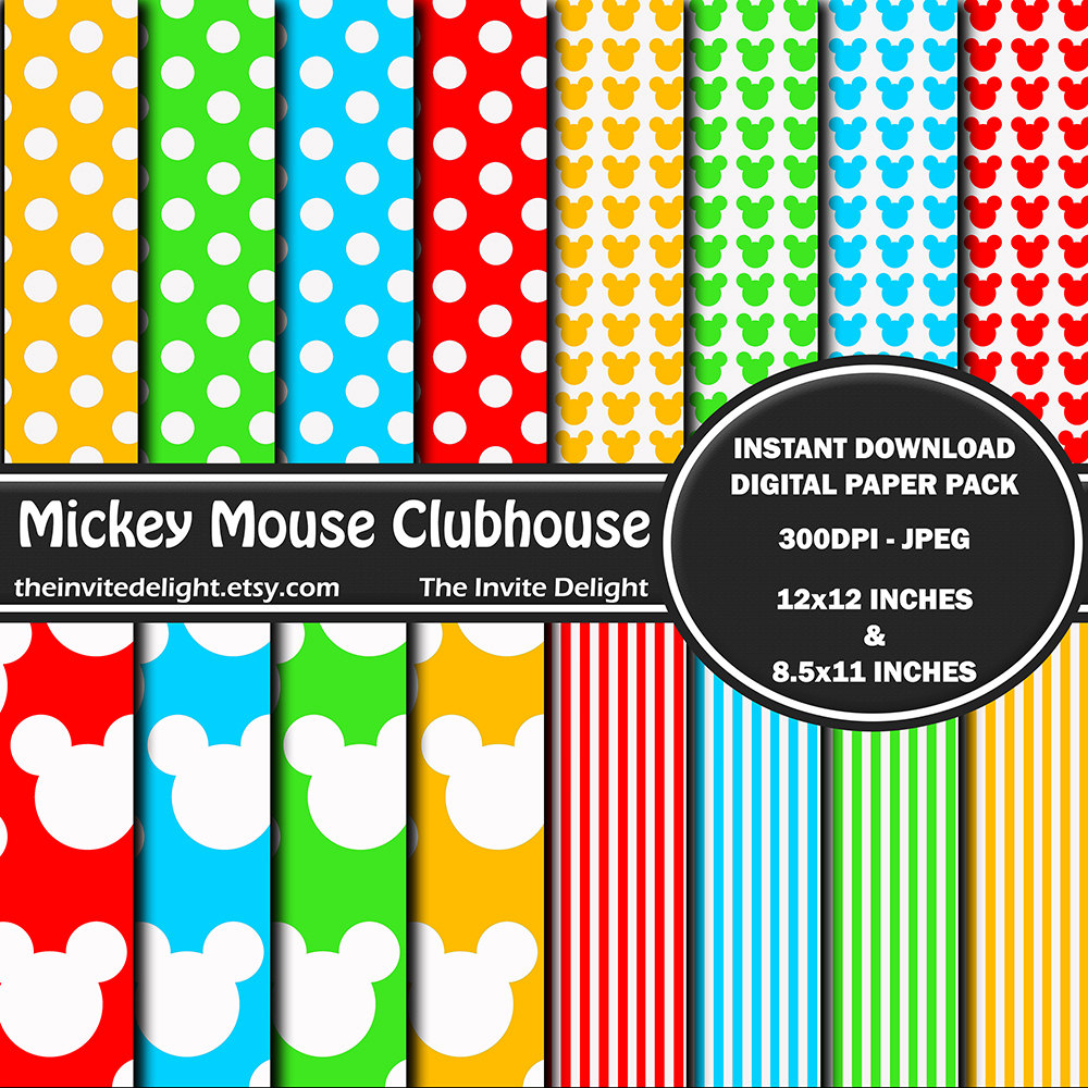 Mickey Mouse Clubhouse Digital Paper PackMickey Polka Dots | Etsy