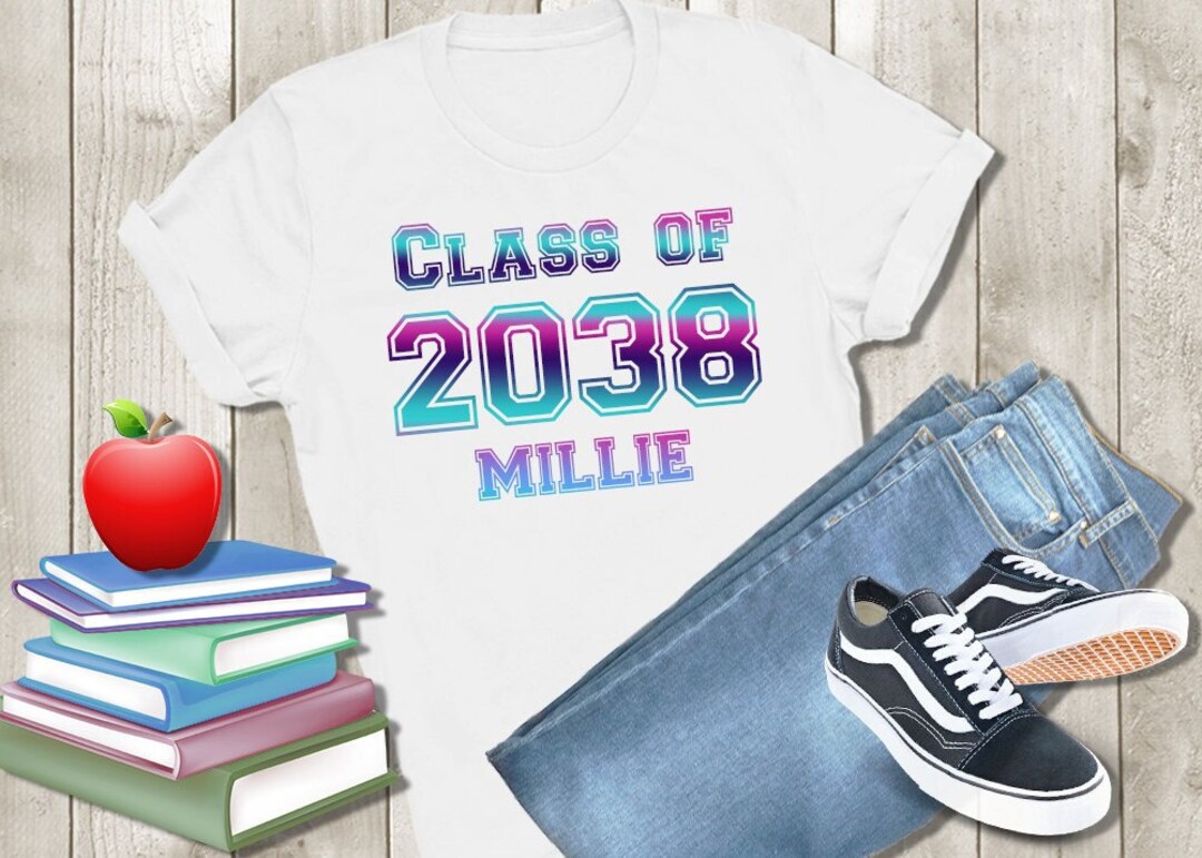 Back to School Class of 2038 Shirt - Graduation Year Tshirt- Custom ...